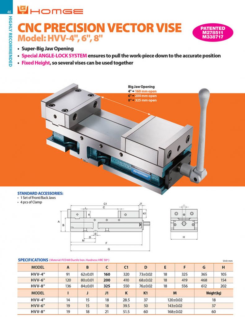 tô CNC Homge độ chính xác cao HVV-4″, 6″, 8 | Công ty TNHH Giải Pháp TMT