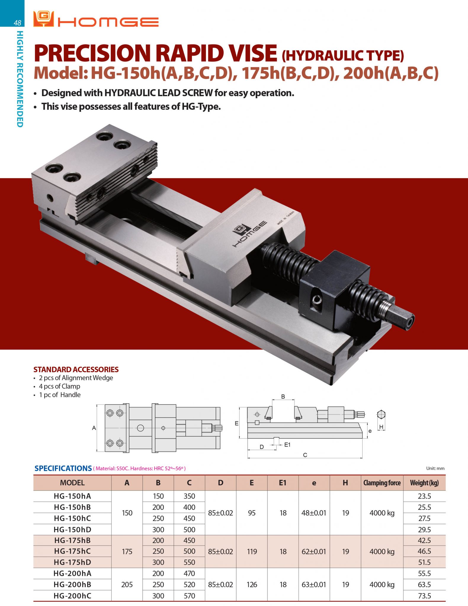 Ê tô thủy lực Homge độ chính xác cao HG | Công ty TNHH Giải Pháp TMT